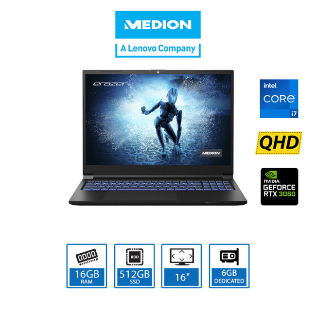 Medion Erazer Specialist P10 16" QHD Gaming Laptop Intel Core i7-12700H ...