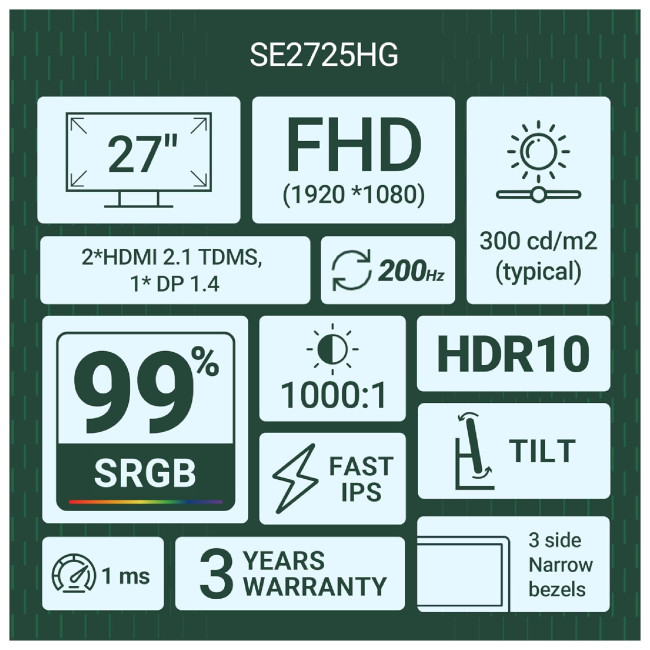Dell SE2725HG 1080P 27\" IPS Gaming Monitor